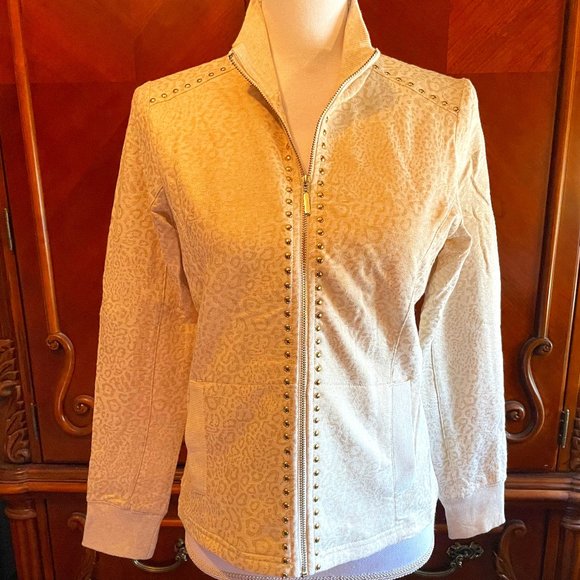 Ruby Rd. | Jackets & Coats | Ruby Rd Ecru And Gold Embellished Jacket ...